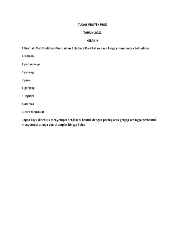 Tugas Proyek Pjok | PDF