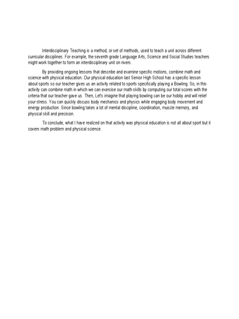 Interdisciplinary Teaching | PDF