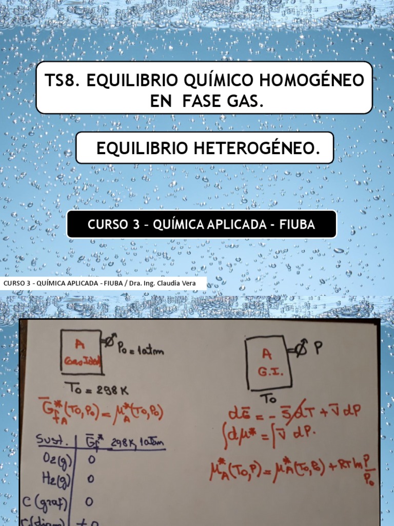 TS8. Equilibrio Quimico | PDF | Equilibrio químico | Gases