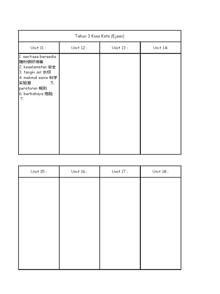 Tahun 3 Kosa Kata | PDF