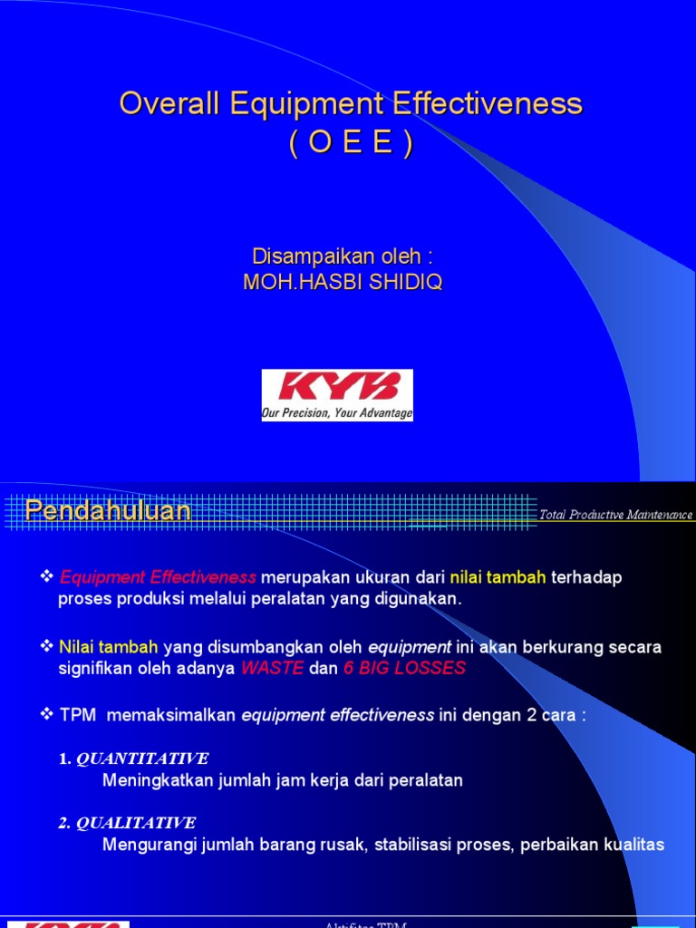 Overall Equipment Effectiveness (OEE) | PDF | Production And ...