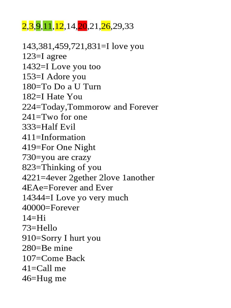 My Lucky Numbers | PDF