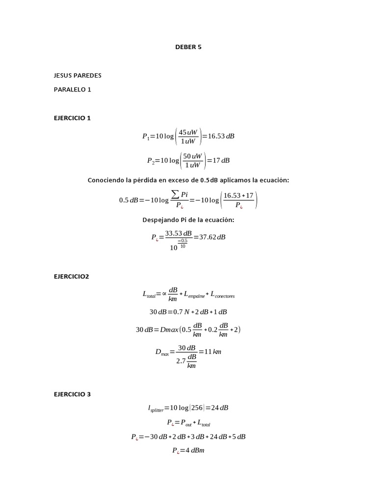 Deber 5 | PDF | Telecomunicaciones | Electrónica