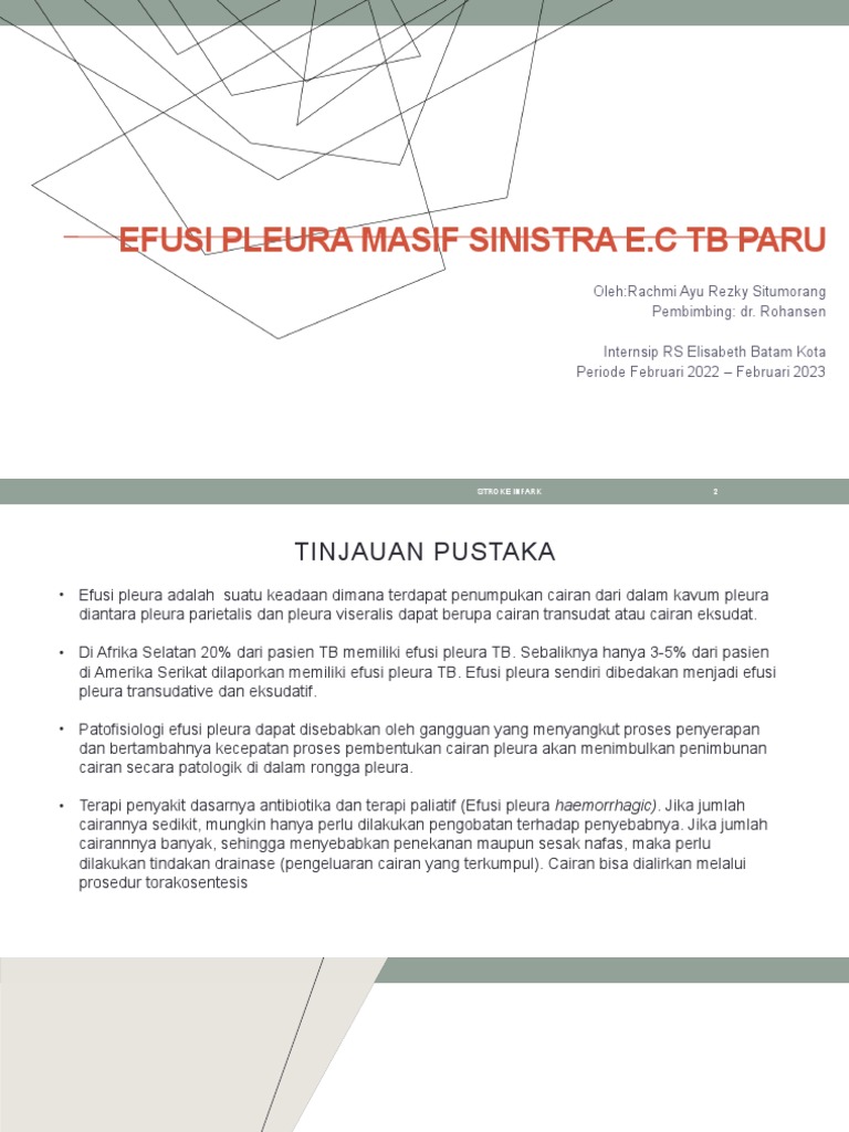 Efusi Pleura Masif Sinistra E.C TB Paru | PDF