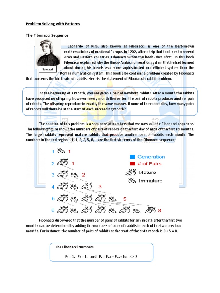LESSON 2 Problem Solving With Patterns The Fibonacci Sequence pdf1 | PDF | Mathematics