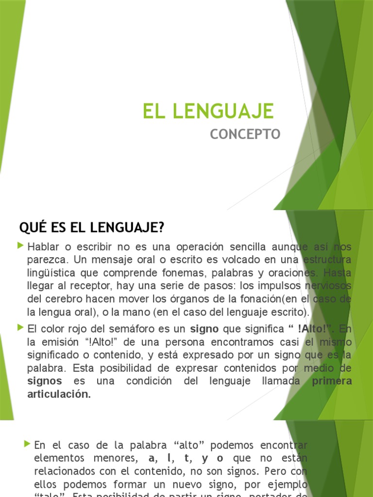 EL LENGUAJE - Concepto | PDF | Escritura | Habla