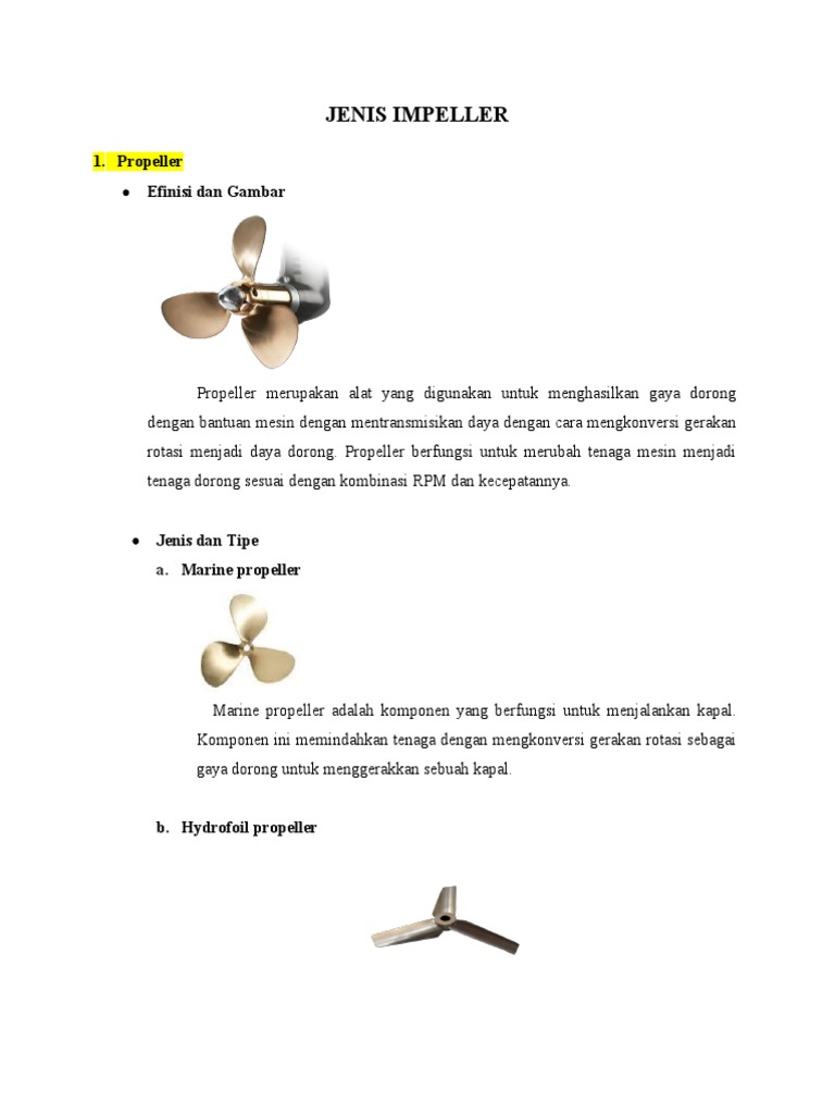 Tugas Jenis Impeller | PDF