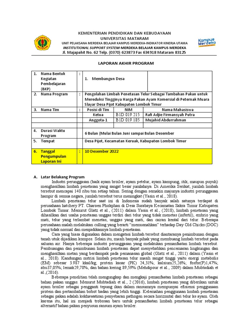 Form Laporan Akhir 6 Bkp Pdf