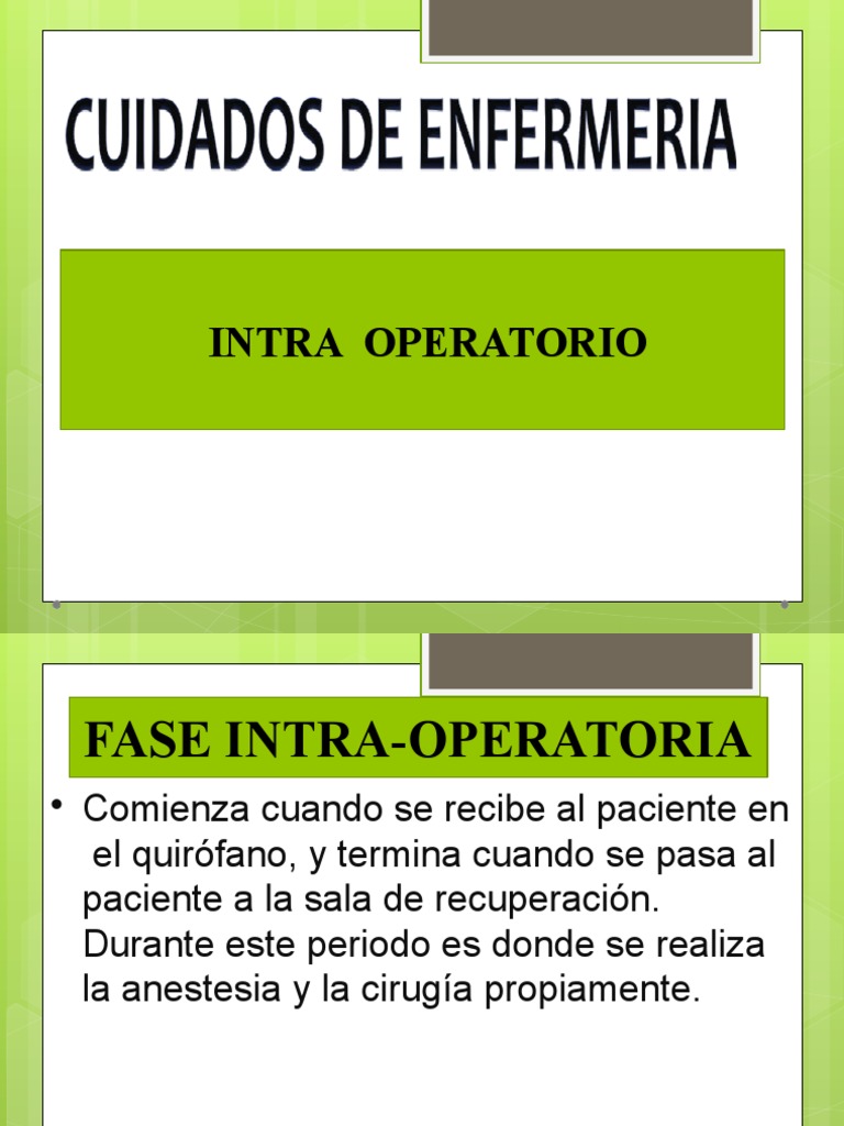 Etapa Intraperatoria | PDF | Cirugía | Cirujano