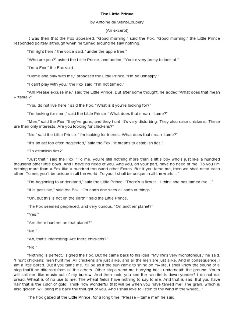 The Little Prince | PDF | The Little Prince
