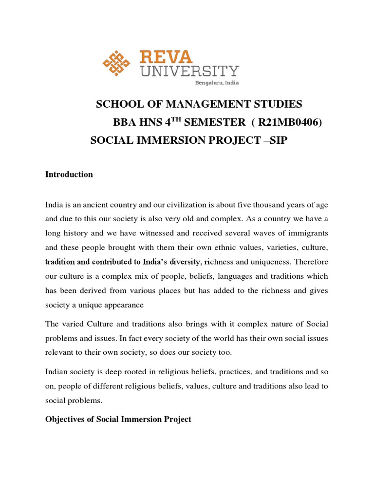 Social Immersion Project Guide | PDF | Sustainability