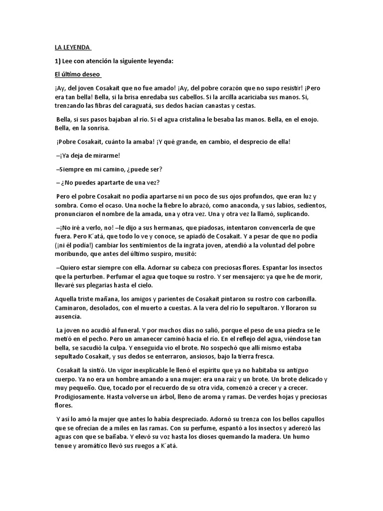 La Leyenda | PDF | Narración | Leyendas