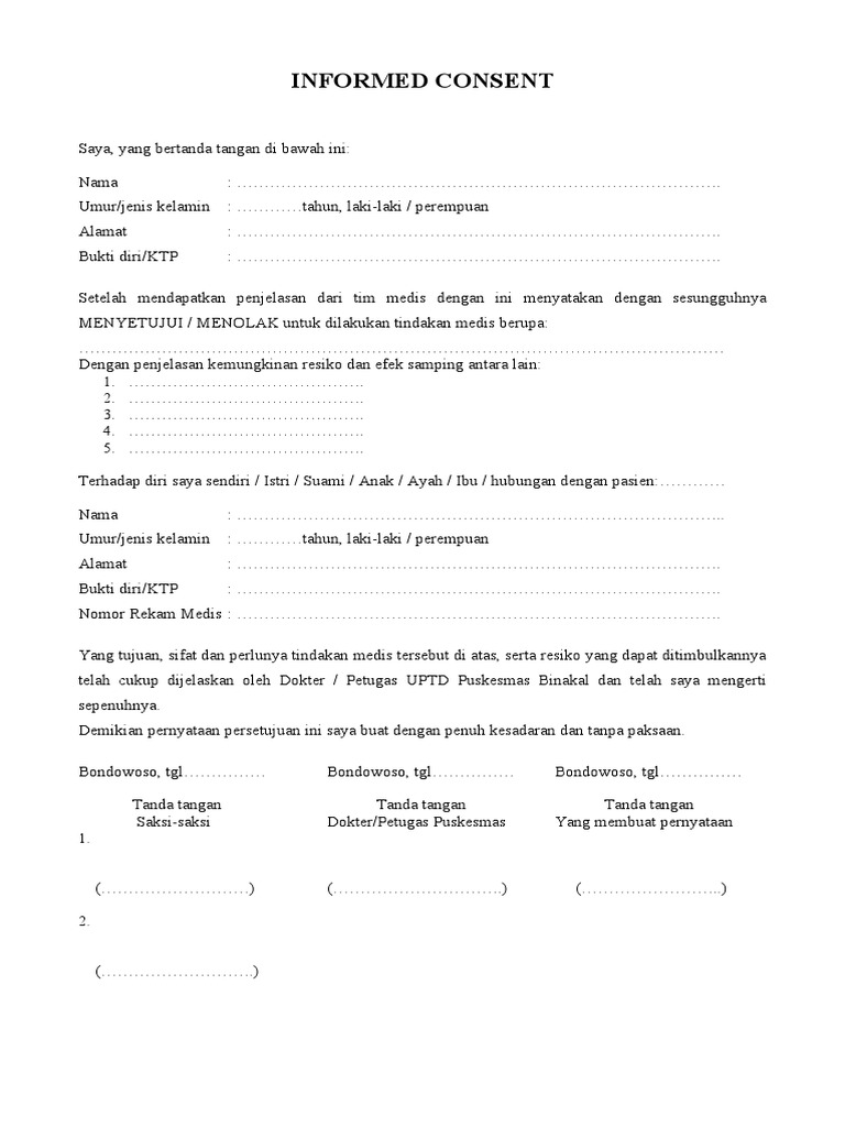 Form Informed Consent | PDF