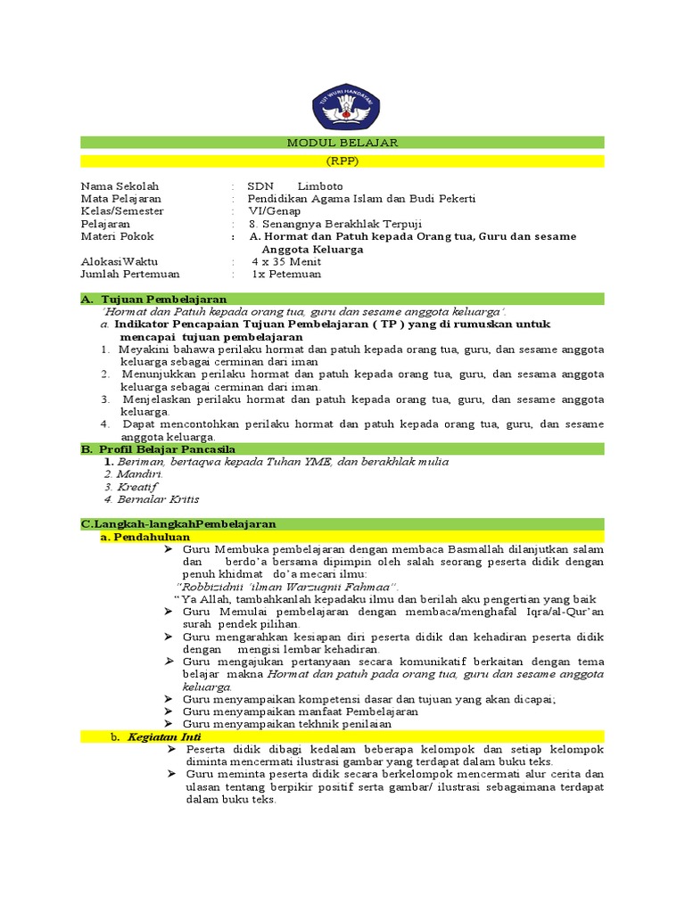 RPP Kls 6... 6 | PDF