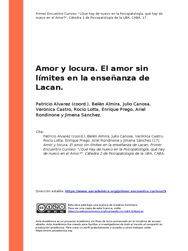 Patricio Alvarez (Coord.), Belen Almi (..) (17) - Amor y Locura. El ...