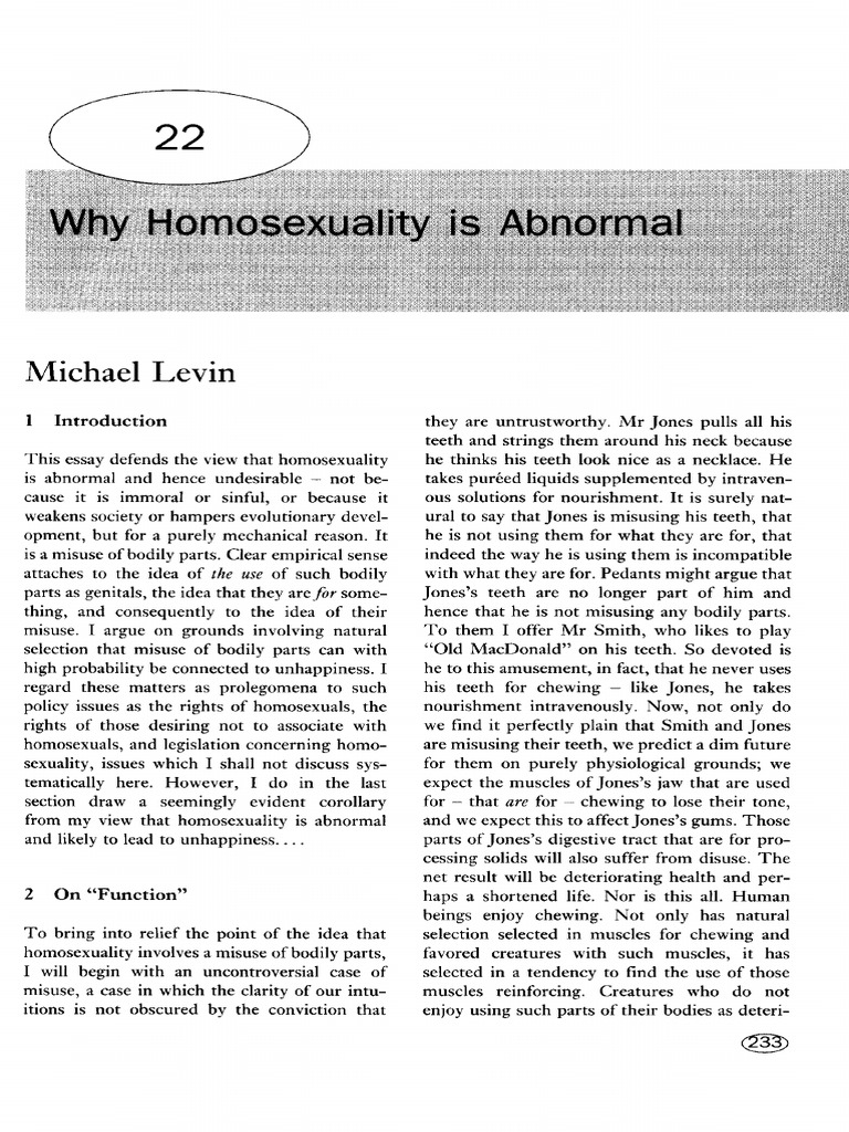 Why Homosexuality Is Abnormal (Ethics in Practice Edition) (2002) by ...