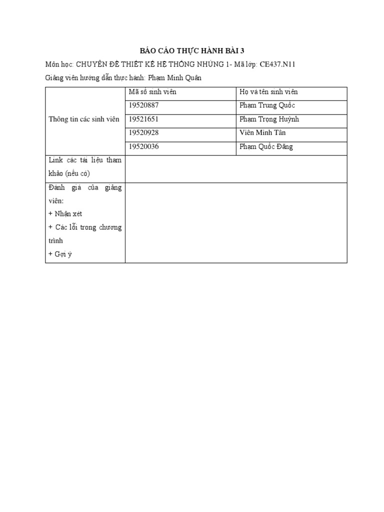 PhamTrongHuynh Lab3 Report | PDF