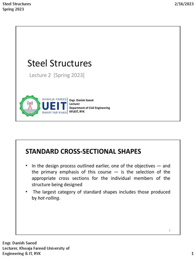 Standard Cross-Sectional Shapes in Steel Structures | PDF | Pipe (Fluid ...
