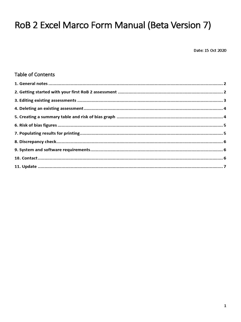 ROB2 Excel Instruction v7 | PDF | Microsoft Excel | Risk
