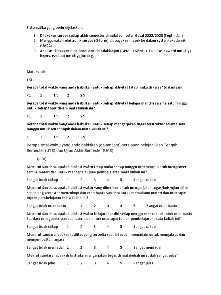 Workload Survey | PDF