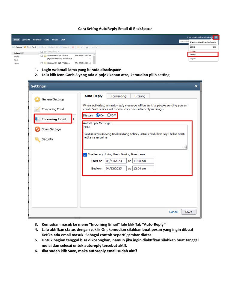 How To Setup Auto Reply Email in RackSpace | PDF