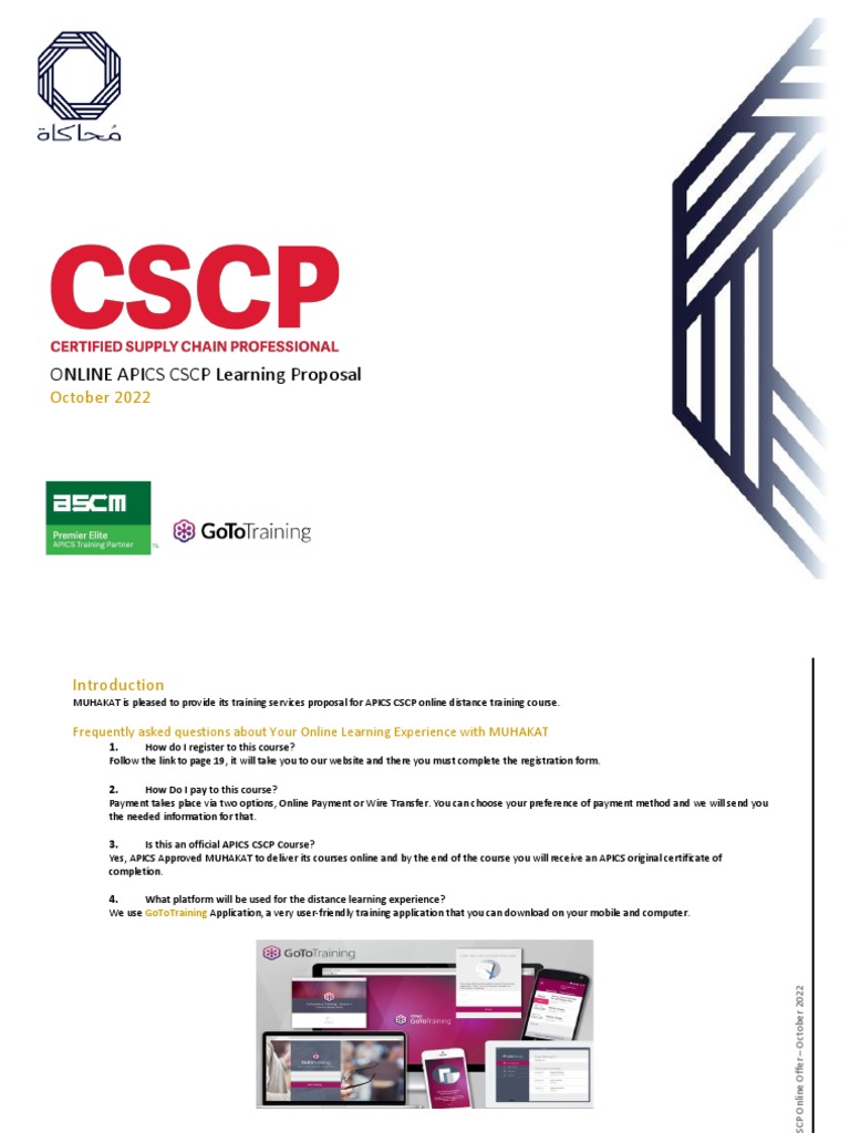 Muhakat APICS CSCP Offer October 2022 Online International | PDF | Supply Chain | Supply Chain ...