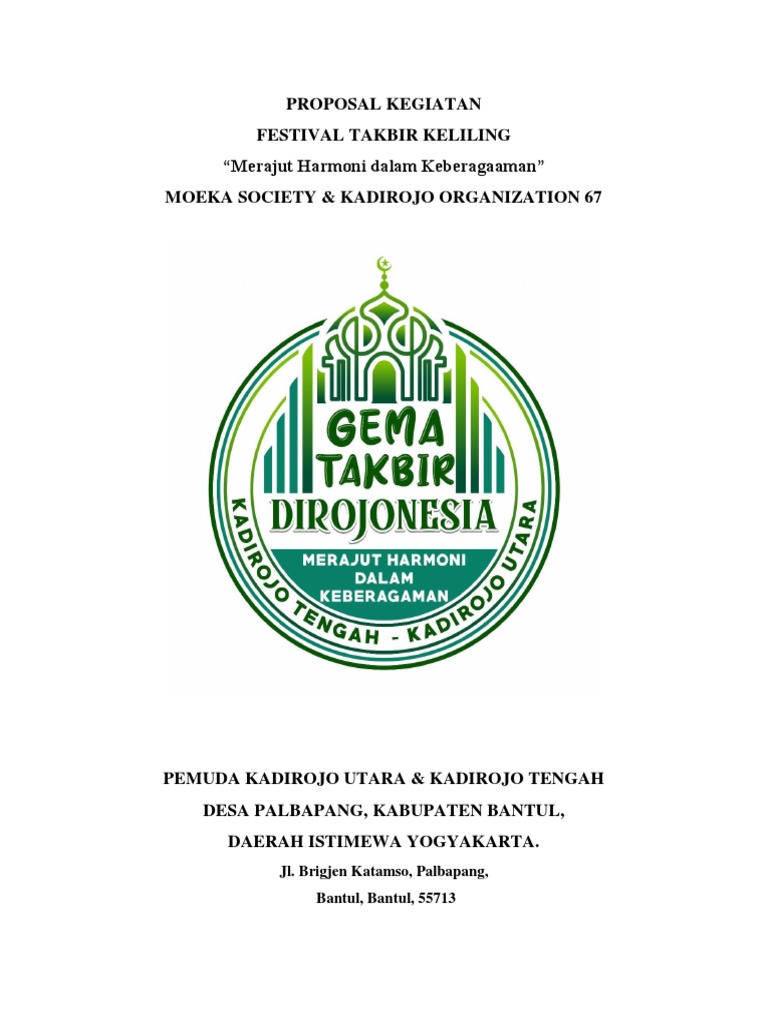 PROPOSAL KEGIATAN TAKBIR Keliling | PDF