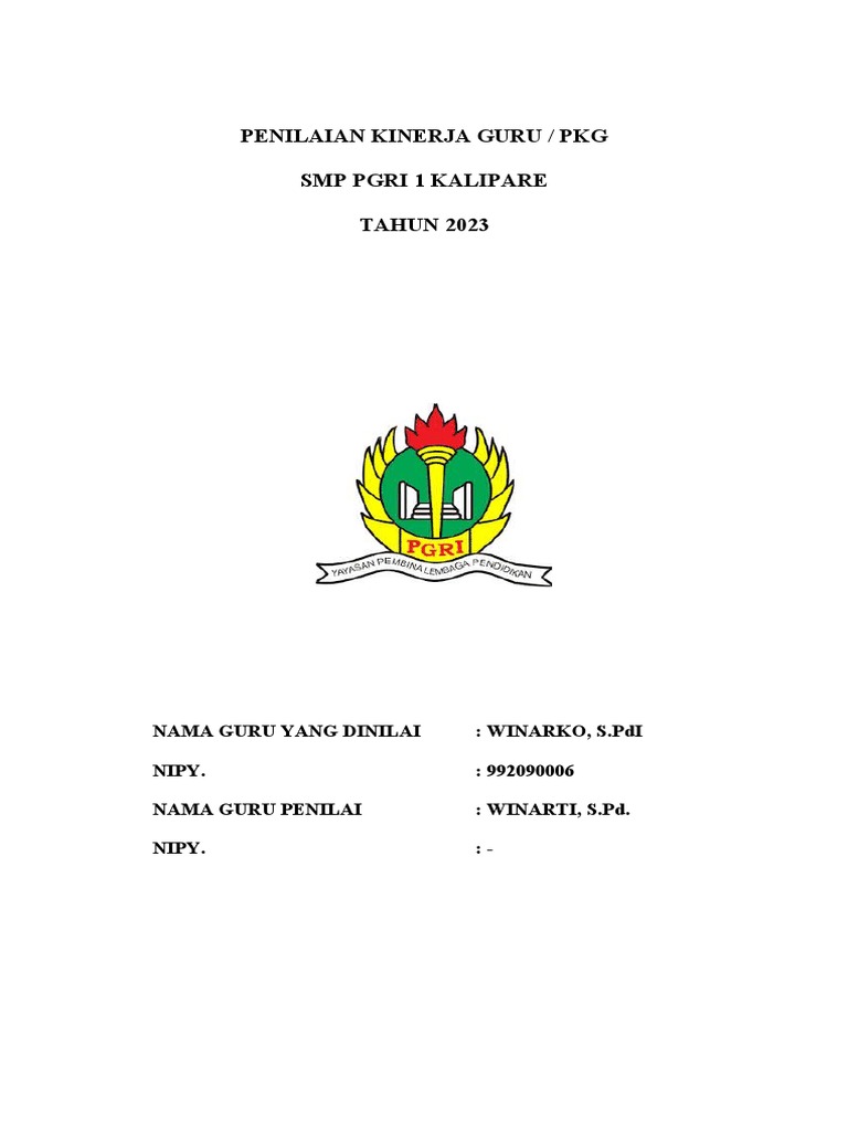 Cover Penilaian Kinerja Guru 2023 | PDF | Karier & Perkembangan