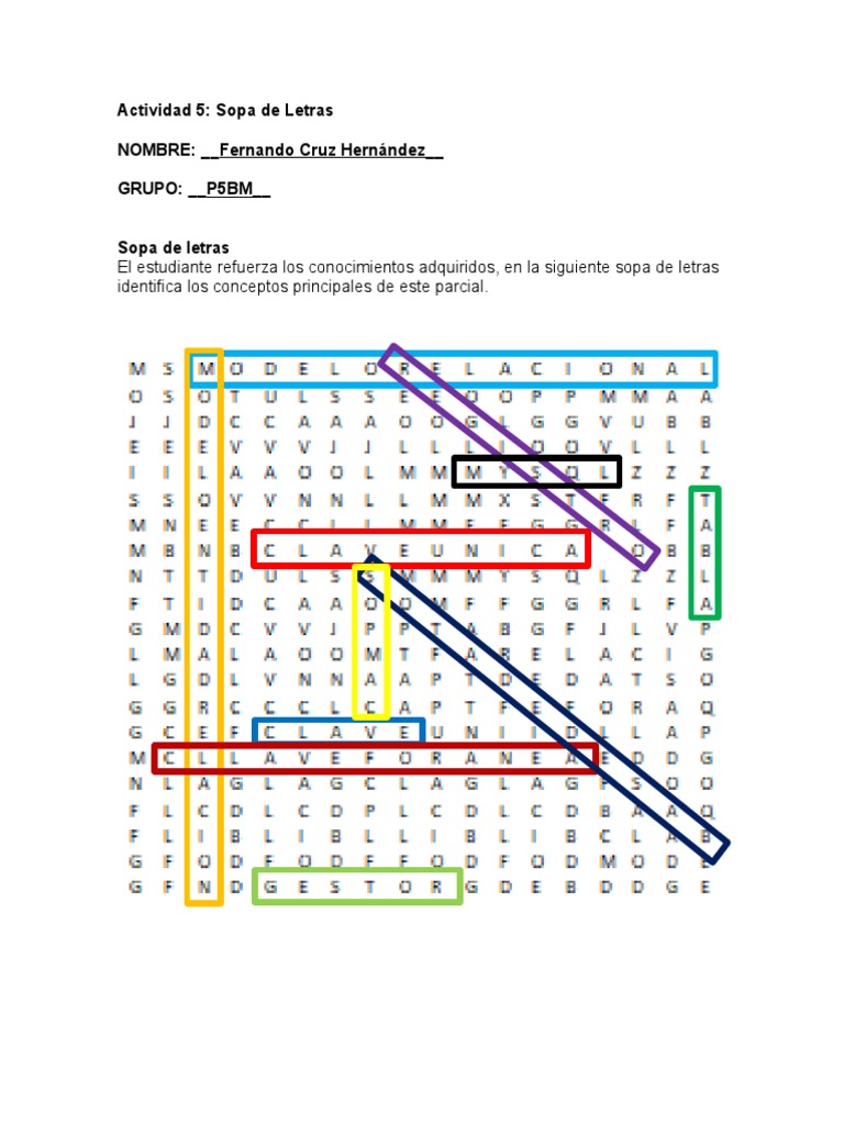 ACT-5-Sopa de Letras | PDF