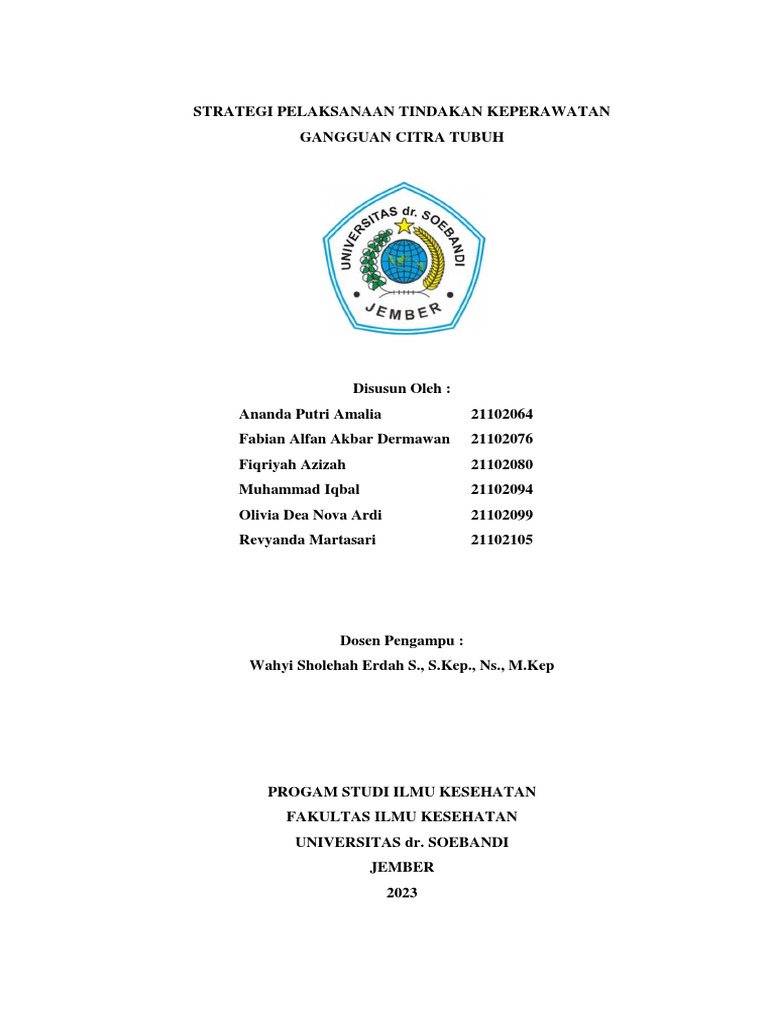 TUGAS-P4-SPTK Gangguan Citra Tubuh-KELOMPOK 3 | PDF