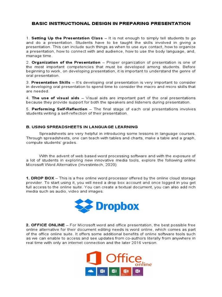 Basic Instructional Design in Preparing Presentation | PDF