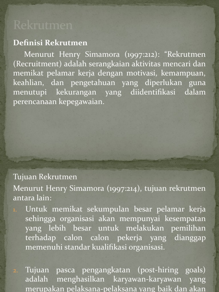 Definisi dan Proses Rekrutmen | PDF | Bisnis | Pengembangan Diri