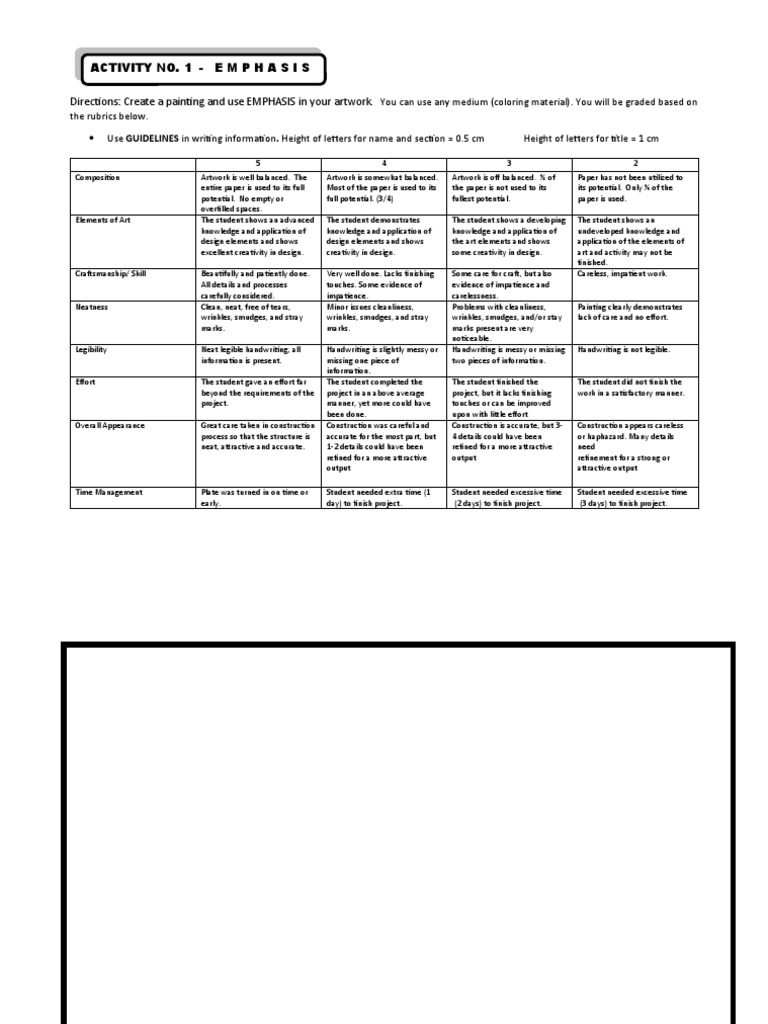 Emphasis in Painting Project Guidelines | PDF | Home & Garden