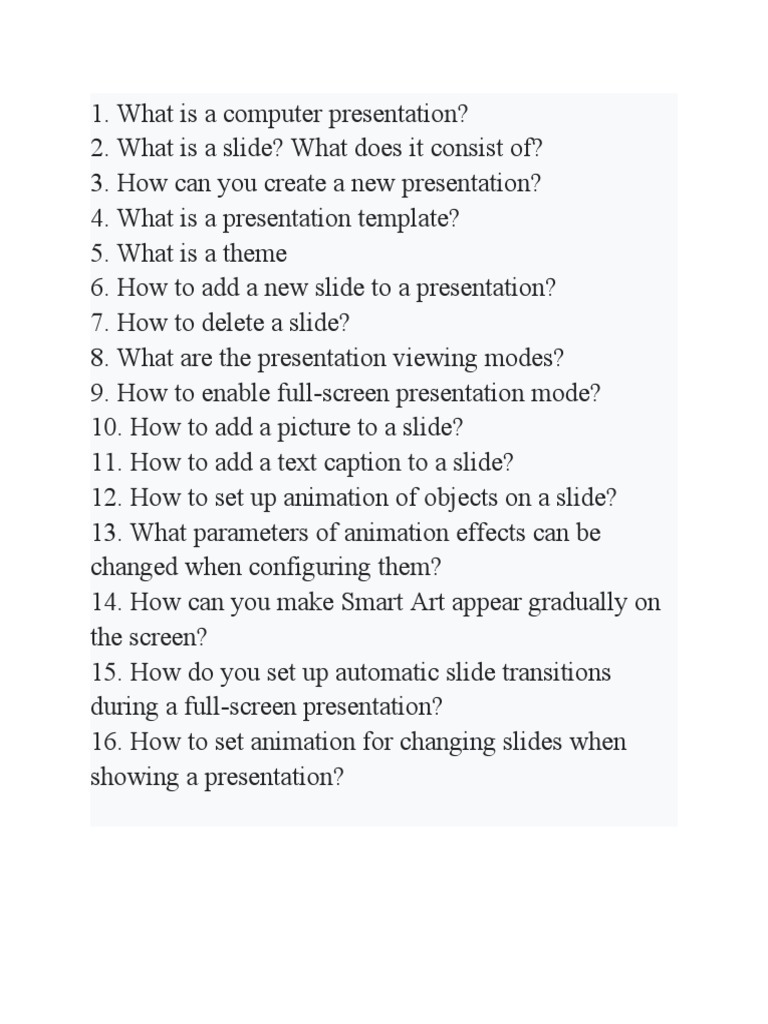 Information For 4 Practice Work! Basic Tasks For Creating A PowerPoint Presentation | PDF ...