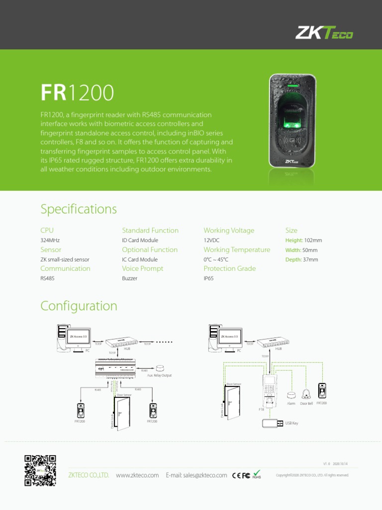 ZKT Access Control Card Reader | PDF | Access Control | Computer Hardware