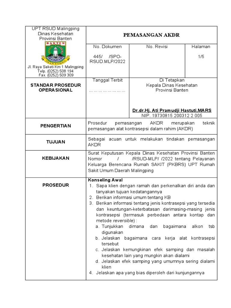 Sop Pemasangan Akdr | PDF