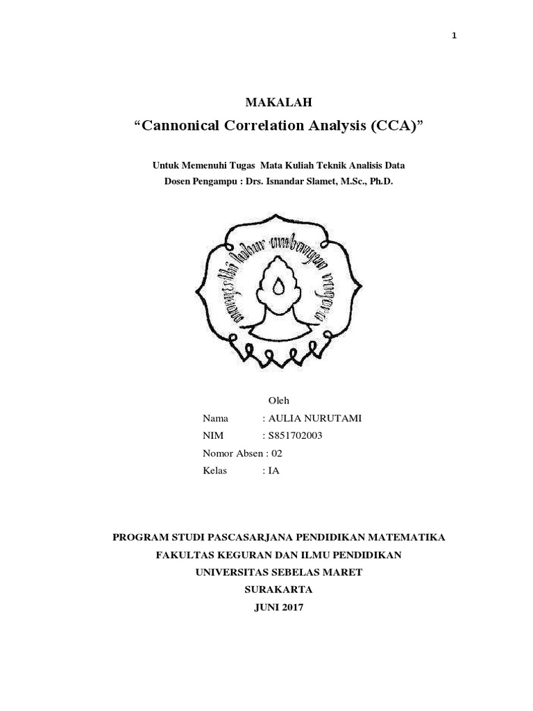 Cannonical Correlation Analysis CCA | PDF