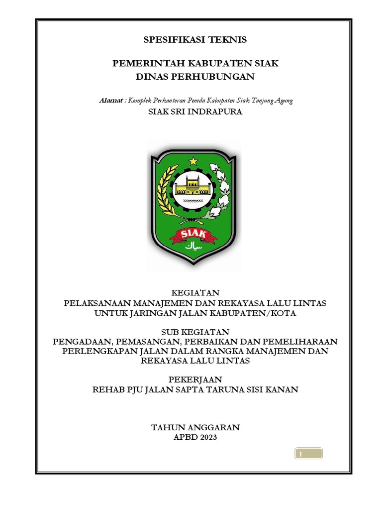 Spektek Rehab Pju Jalan Sapta Taruna Sisi Kanan Fix | PDF