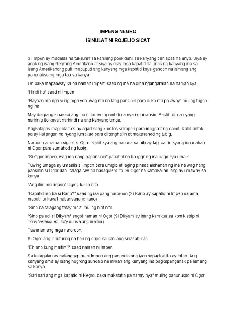 Impeng Negro Script | PDF