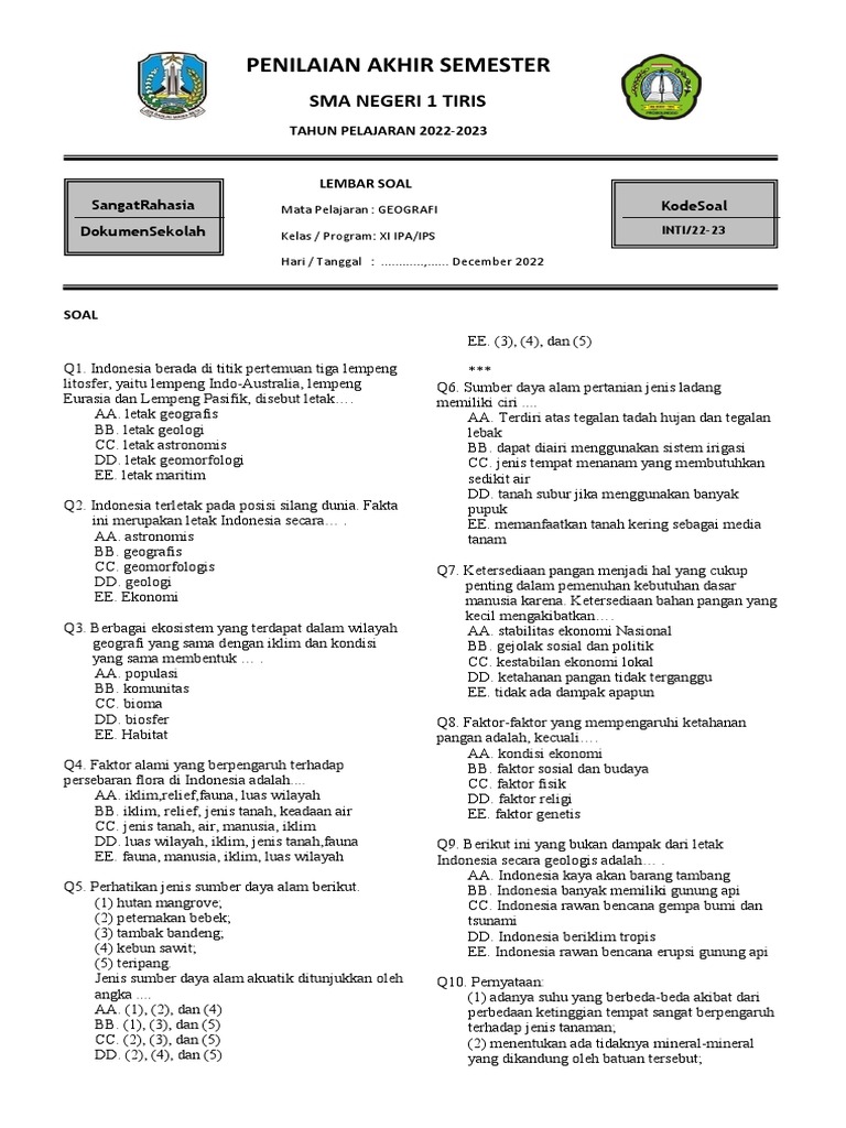 Soal Geo Xi | PDF