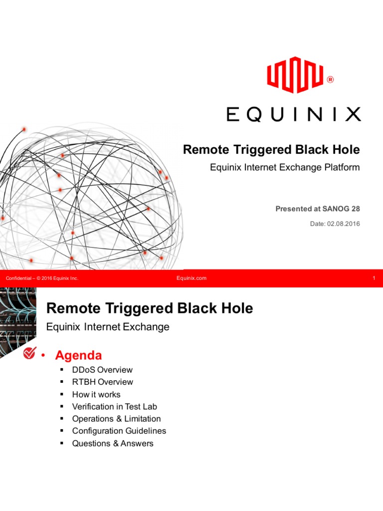 Equinix-Remote Triggered Black Hole | PDF | Denial Of Service Attack | Ip Address