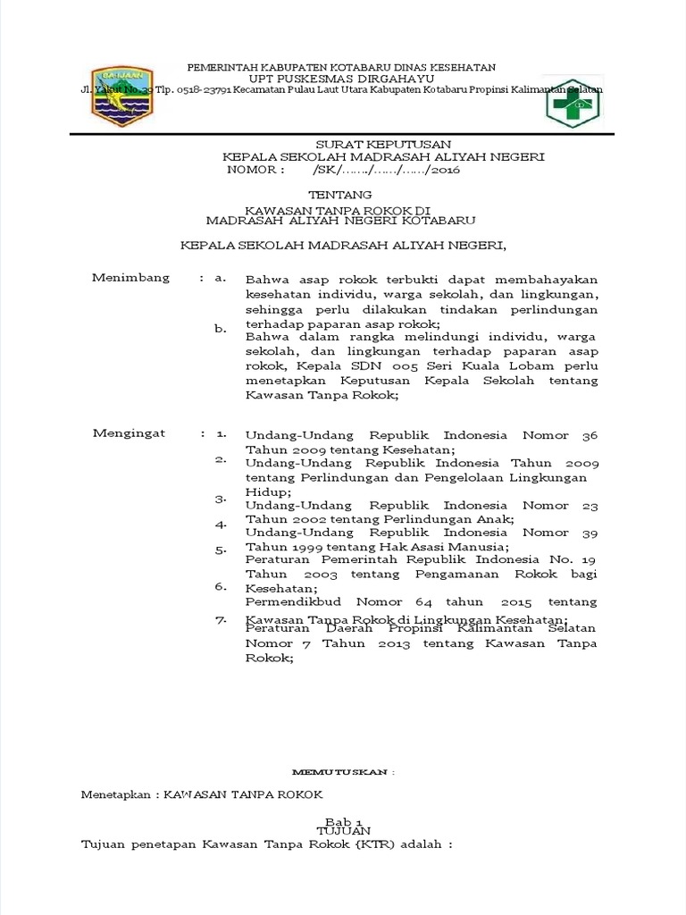PDF Contoh SK KTR Di Sekolah | PDF