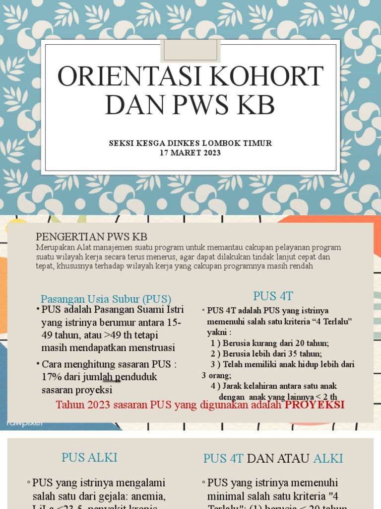 Orientasi Kohort Dan PWS KB | PDF