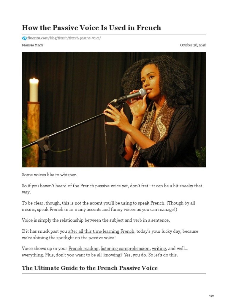 French Passive Voice | PDF | Grammatical Tense | Verb