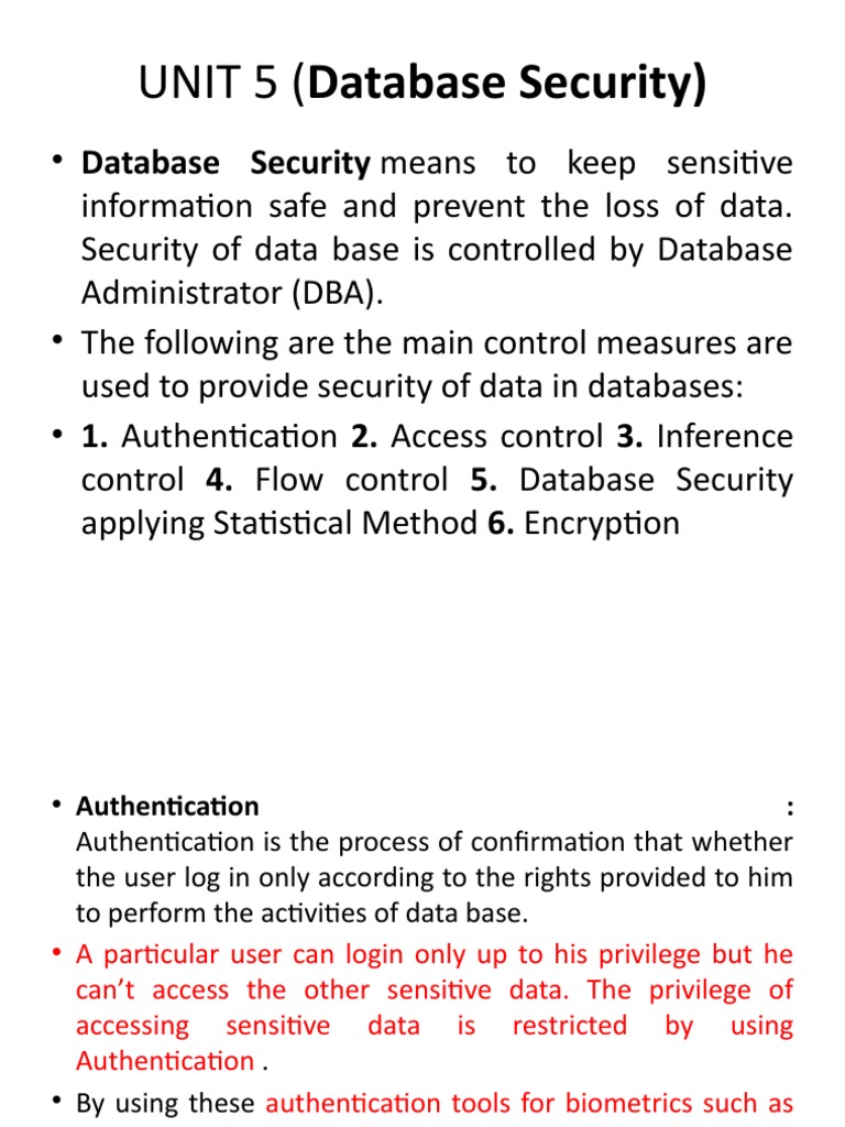 Unit-5 Database Security | PDF | Computer Access Control | Access Control