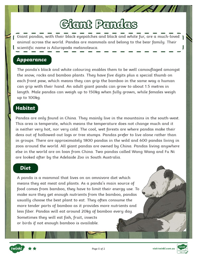 Giant Panda | PDF | Giant Panda | Nutrition