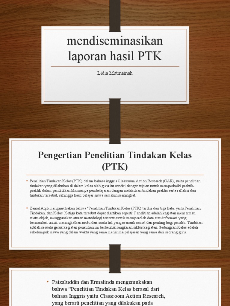 Mendiseminasikan Laporan Hasil PTK | PDF | Karier & Perkembangan | Seni