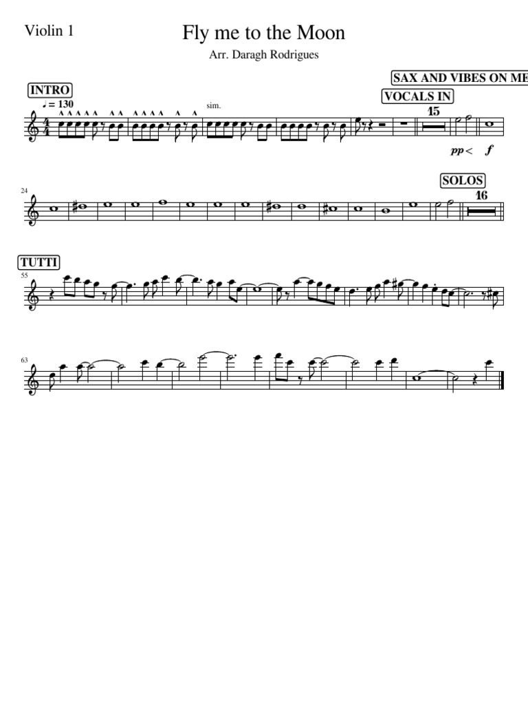 Fly Me To The Moon-Violin 1 | PDF