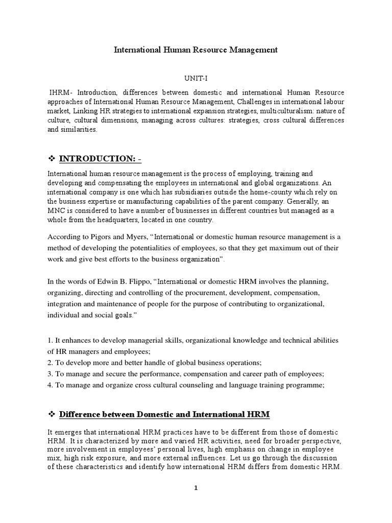 Ihrm Complete Notes | PDF | Cost Of Living | Recruitment