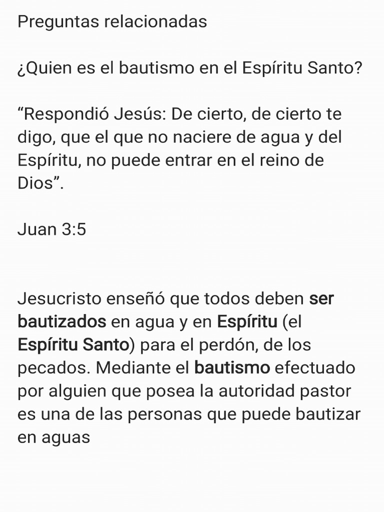 El Bautismo Del Espíritu Santo | PDF